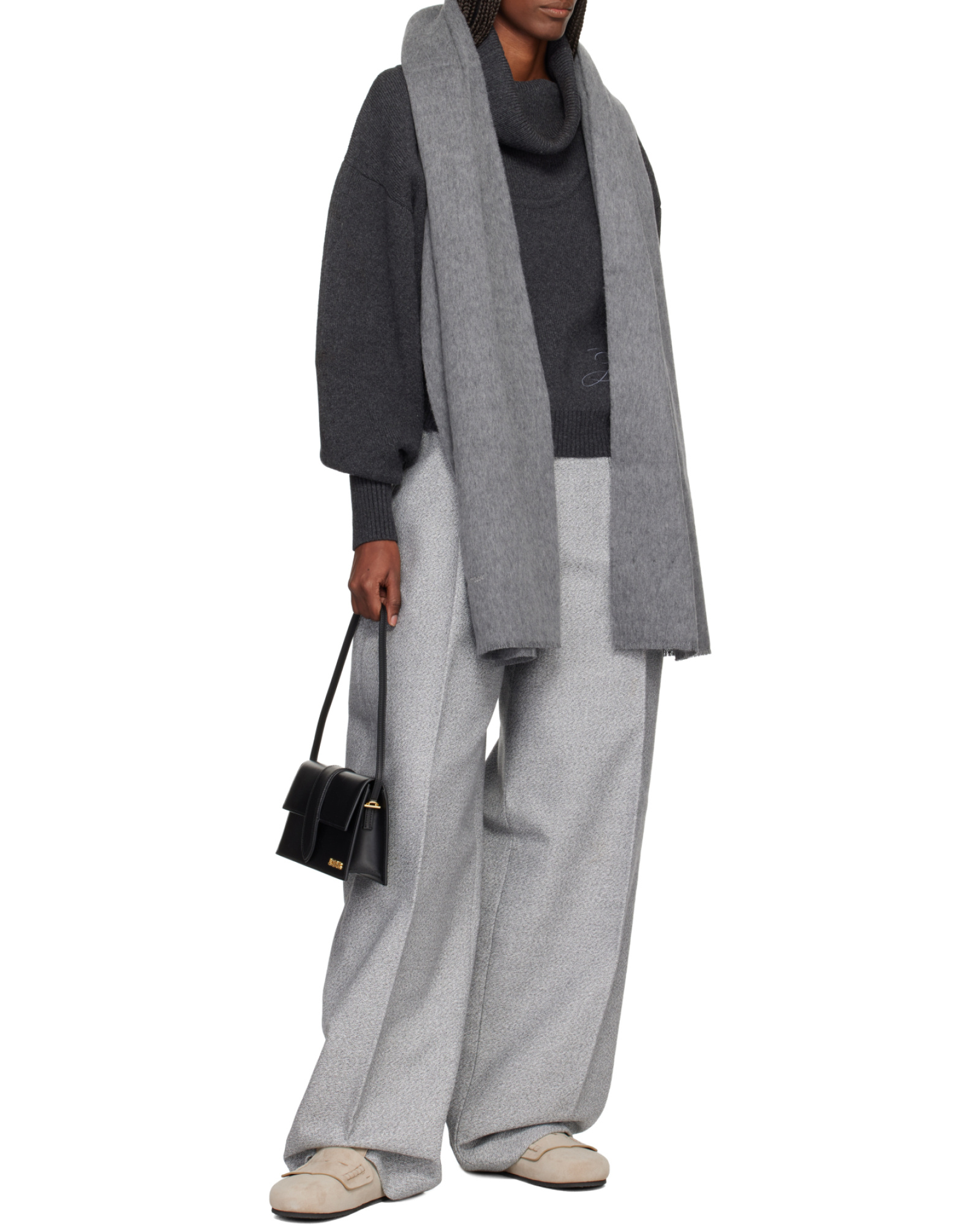 JACQUEMUS Jacquemus Suede Round-Toe Mules with Penny Buckle
